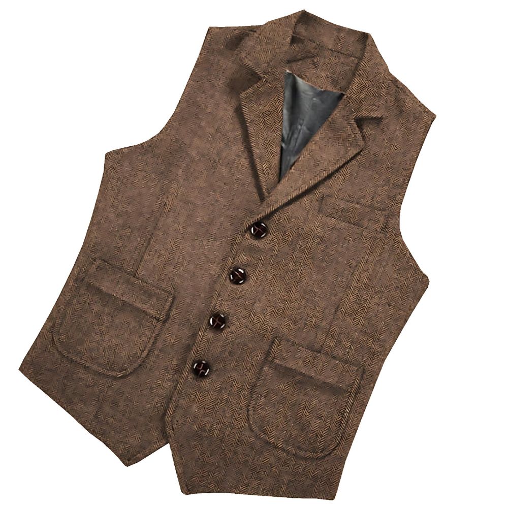 Gilet de costume à chevrons en coton pour homme • Mon gilet